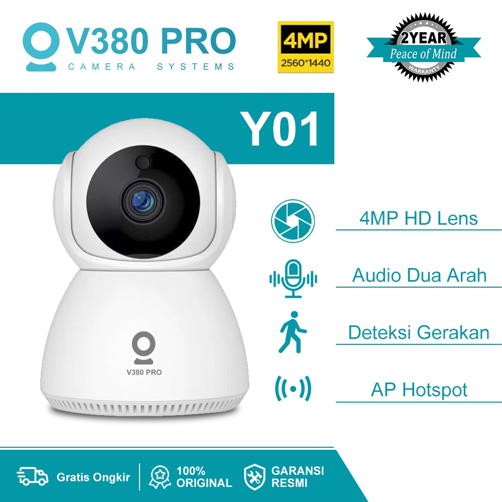Jual V380 PRO Y01 4MP Smart Indoor Camera Wifi-enabled CCTV Deteksi Gerakan + Audio Dua Arah ...