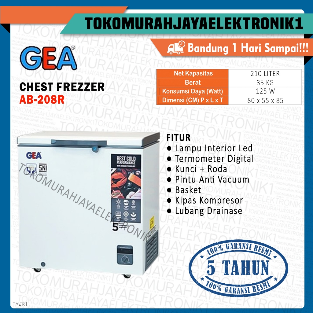Jual Chest Freezer GEA 210 Liter AB-208R Garansi Resmi | Shopee Indonesia