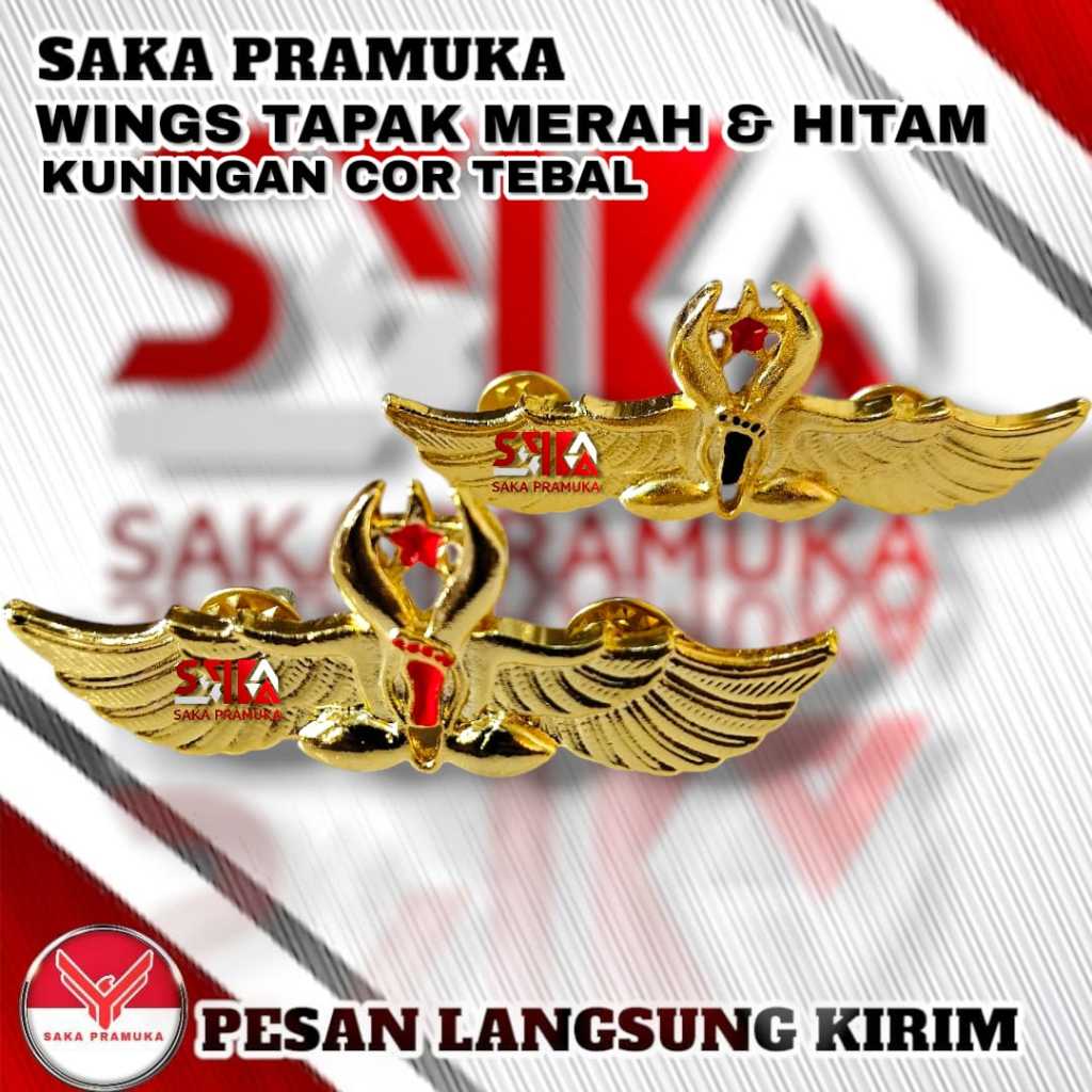 Jual Wing tapak merah hitam pramuka bahan kuningan cor premium | Shopee ...