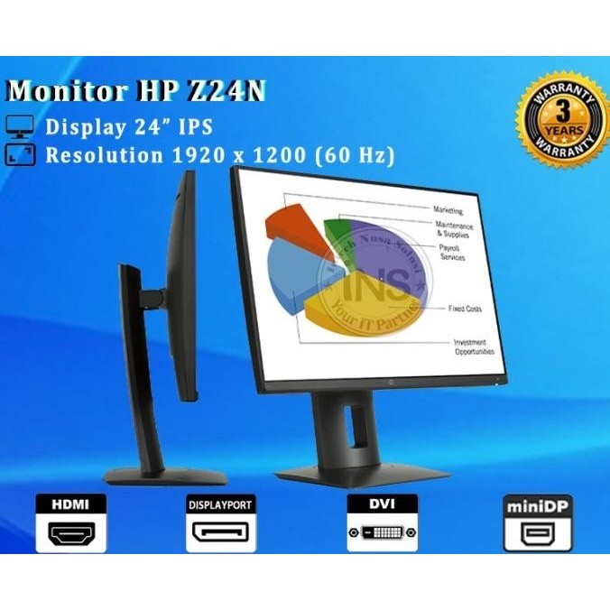 Jual Monitor HP Narrow Bezel IPS Monitor Z24N 24 Inch | Shopee Indonesia