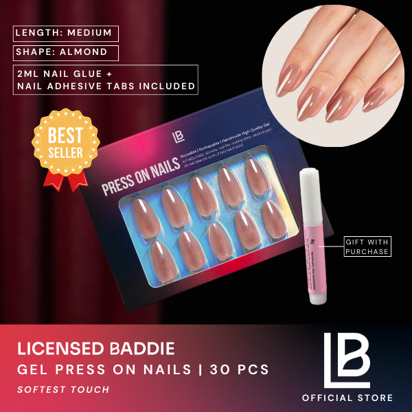 Jual LICENSED BADDIE Gel Press On Nails 'SOFTEST TOUCH’ 30 Pcs, 2ml ...
