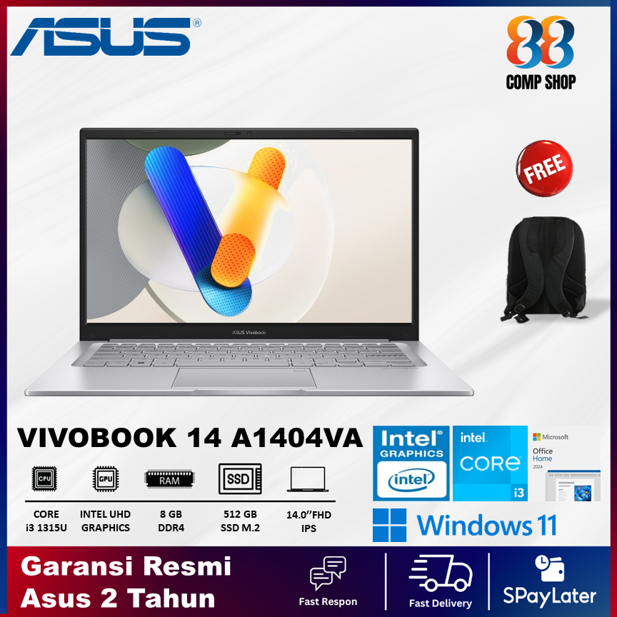Jual Asus Vivobook 14 A1404VA I3 1315 8GB 512GB SSD WINDOWS 11+OHS 14 ...