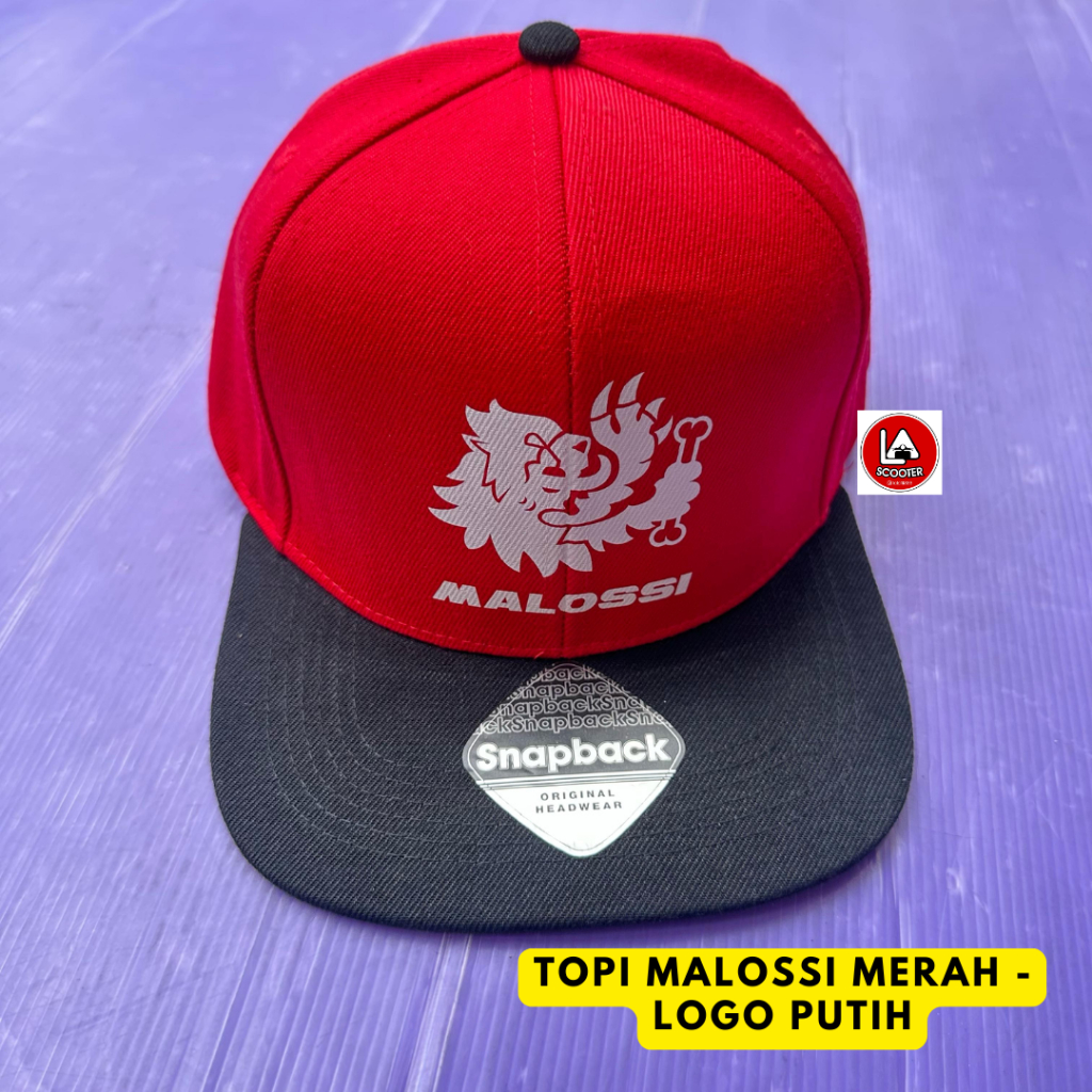 Jual Topi malossi merah - logo putih | Shopee Indonesia