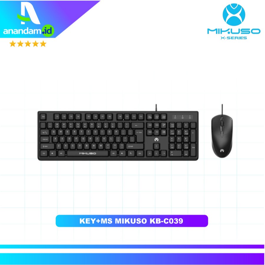 Jual Mikuso KB-C039 Wired Keyboard and Mouse Set Wired USB 2.0 Fullsize | Shopee Indonesia