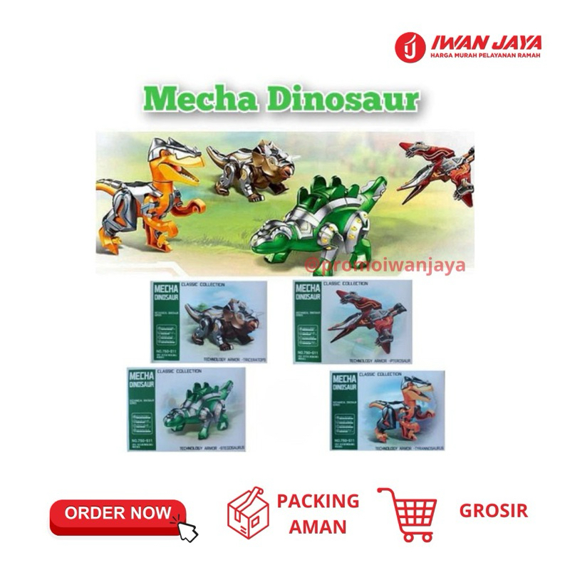 Jual MECHA DINO BLOCKS – Bangun & Mainkan Dinosaurus Futuristik ...
