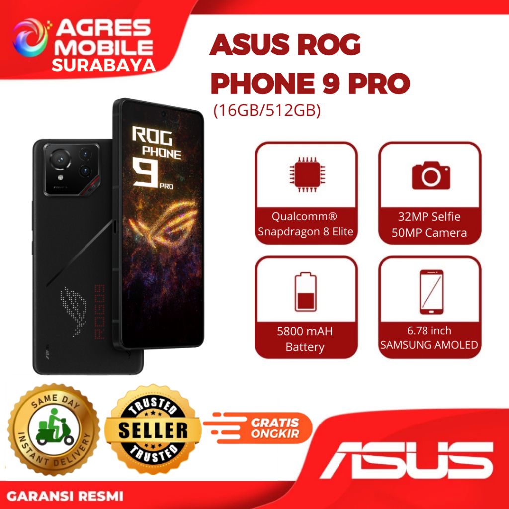 Jual ASUS ROG Phone 9 Pro 16GB 512GB | AMOLED Samsung LCD 165Hz ...