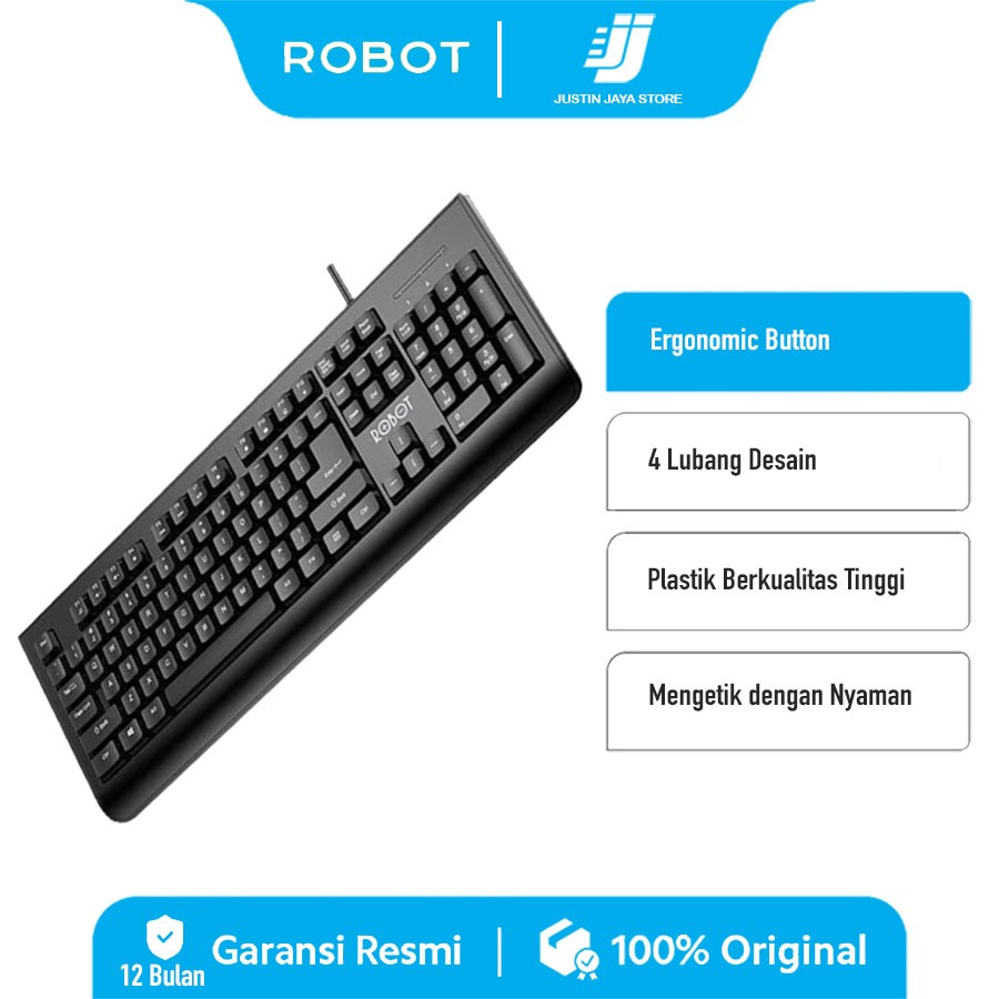 Jual ROBOT RK20 Keyboard Berkabel / Portable Mini Office Wired Keyboard ...