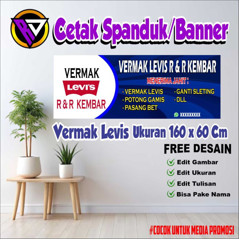Jual Spanduk Banner Vermak Levis Size 160x60 Cm Costum Design | Shopee ...