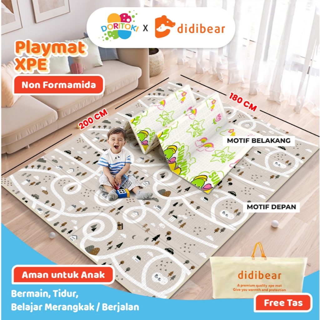 Jual Doritoki SNI K Playmat Bayi Karpet Lipat Playmat Foldable Bayi ...