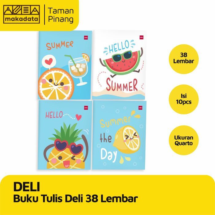 Jual DELI BUKU TULIS / BUKU TULIS ISI 38 LEMBAR (1 PACK) | Shopee Indonesia
