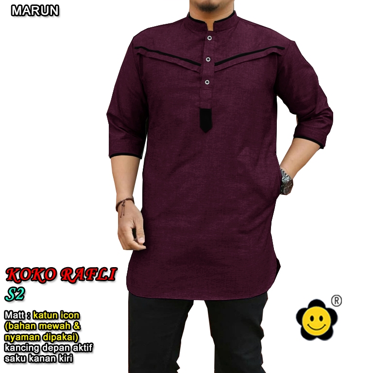 Jual Koko Rafli S2 - Logo Smile (LS) - Ukuran S-3XL - Matt Katun Icon ...