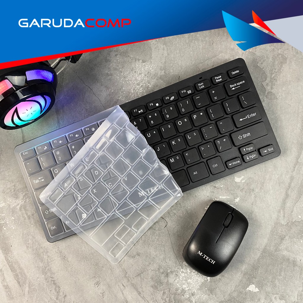 Jual M-TECH Keyboard Mouse Wireless Mini Combo MTech Wireless Keyboard ...