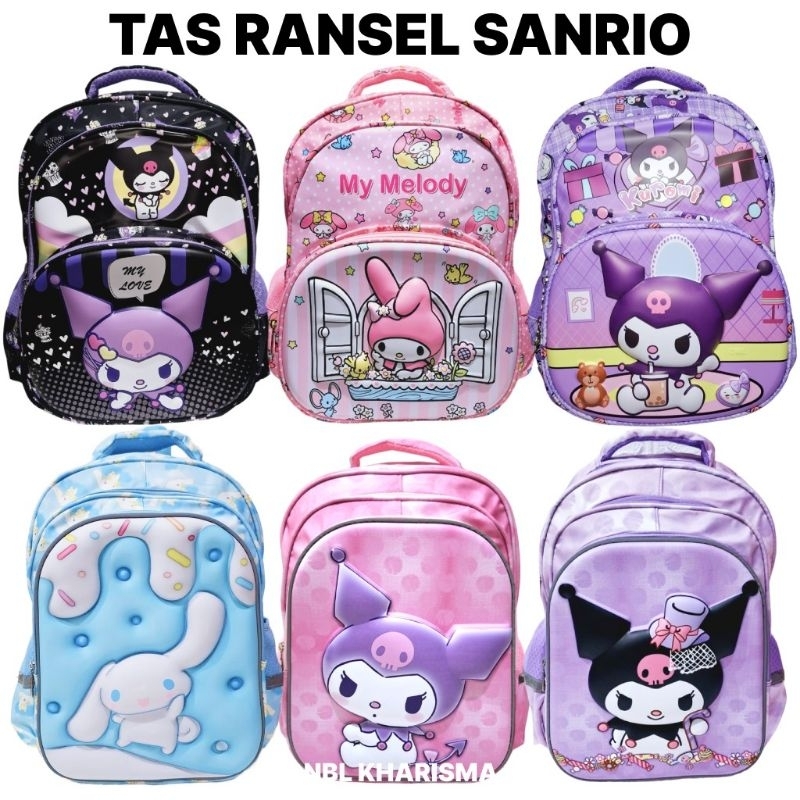 Jual NBL Kharisma - Tas Anak Perempuan Sanrio, Kuromi, Cinnamoroll, Melody Motif Timbul ...