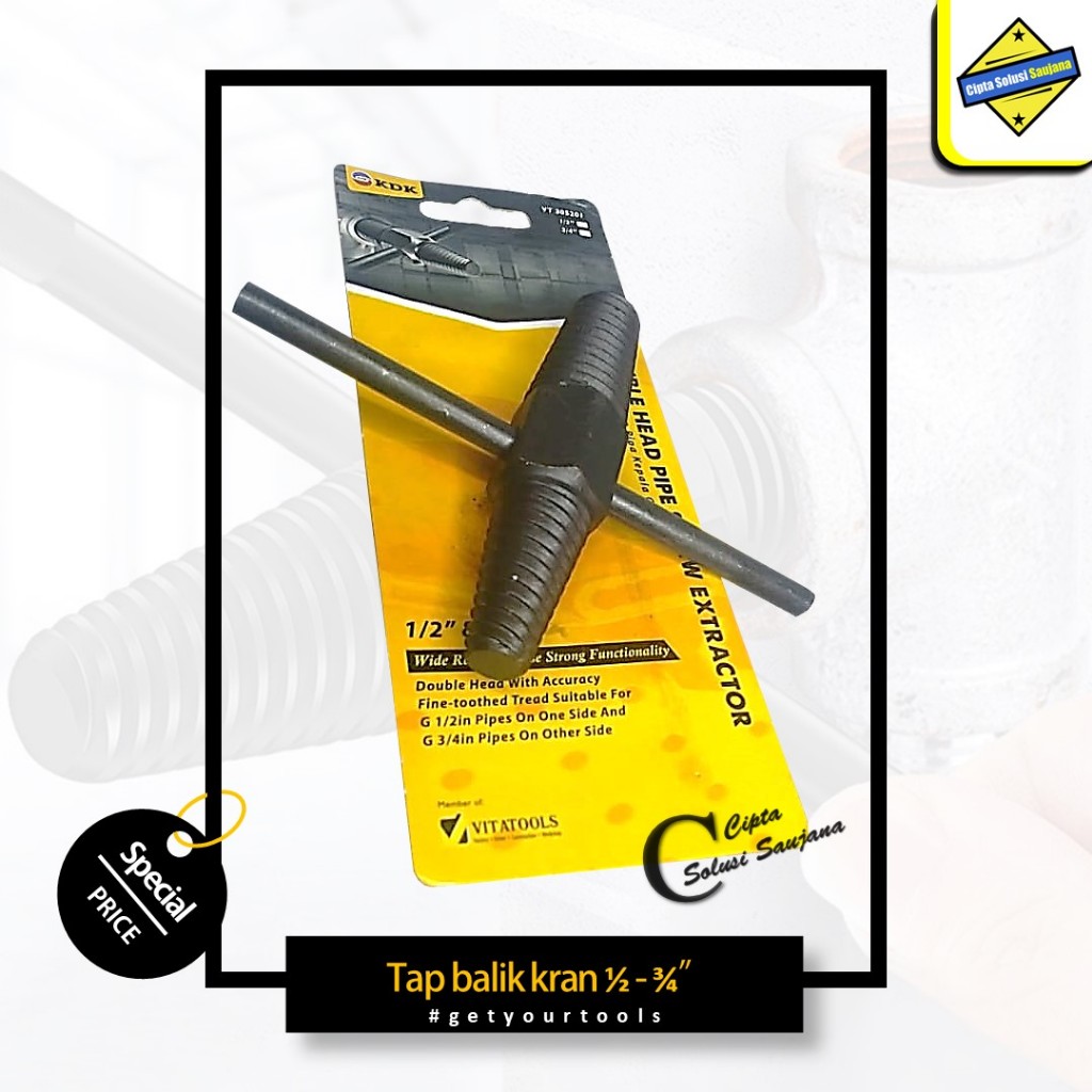 Jual KDK TAP BALIK KRAN AIR PATAH 1/2 - 3/4 ALAT PEMBUKA DRAT PIPA ...