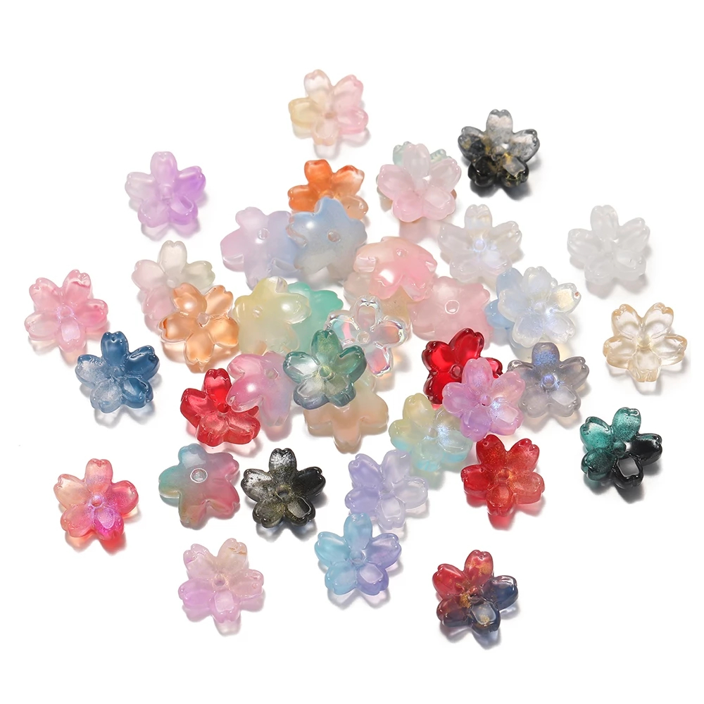 Jual （10pcs）Manik-manik kaca Sakura 3D 10mm Kelopak Sakura Mini ...