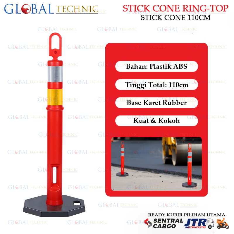 Jual Safety Traffic Stick Cone 110CM Rubber Base / Stick Cone Pembatas ...