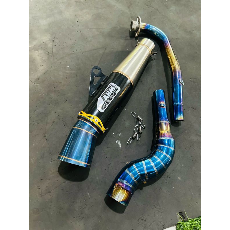 Jual AHM Pipe canister conical open specs exhaust pipe for Wave 125 Xrm ...