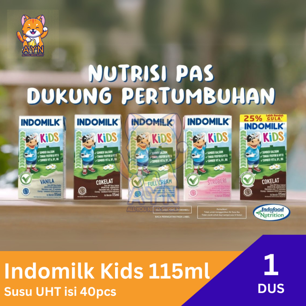 Jual Indomilk Kids Susu UHT 115 ml [ 1 dus isi 40 pcs ] | Shopee Indonesia