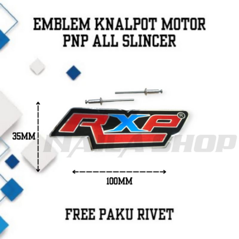 Jual Emblem knalpot merek RXP Free paku rivet | Shopee Indonesia