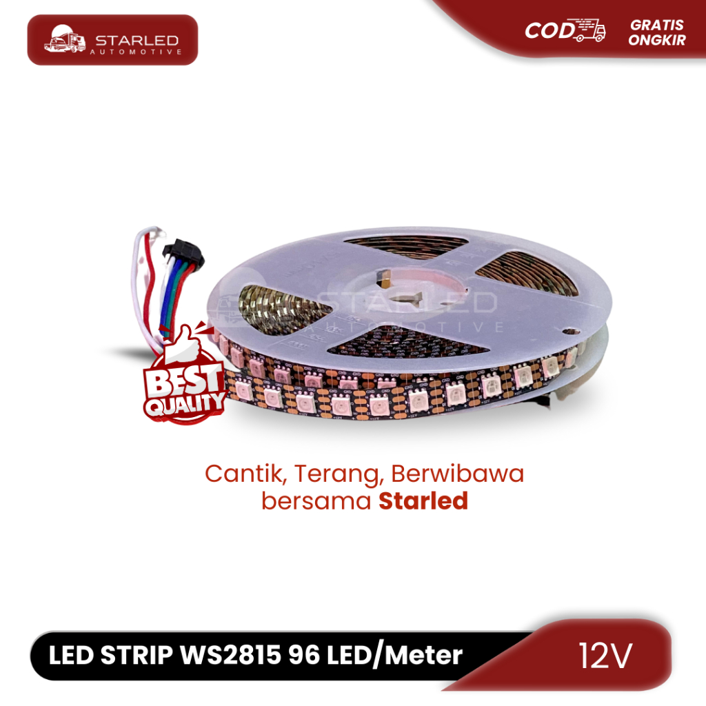 Jual Led Strip WS2815 96 Led/Meter Led Strip RGB 12V | Shopee Indonesia
