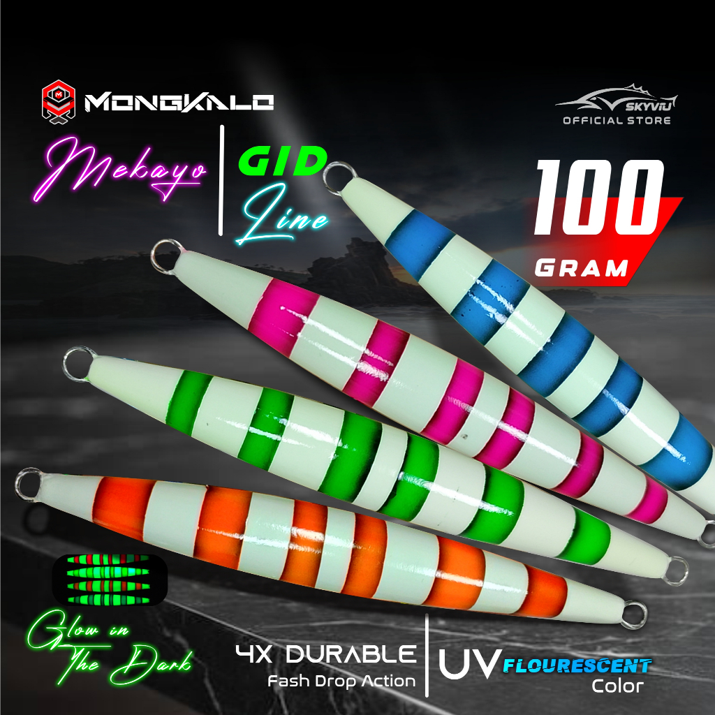 Jual Metal Jig 100 Gram MEKAYO FULL GID UV NEON FLOURESCENT Metal Jig Killer 100g 100 gr 100gr ...