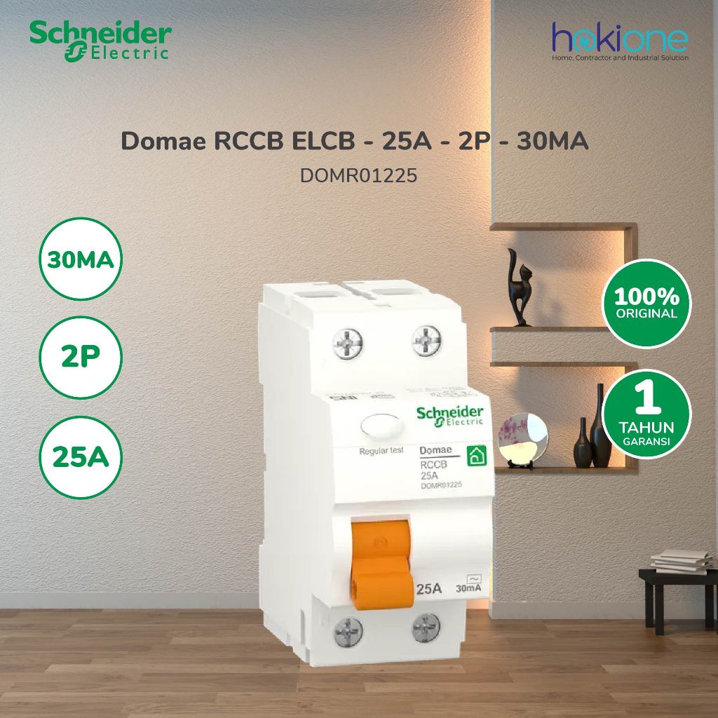 Jual Schneider Electric Domae ELCB/RCCB 2P, 25A, 30mA - DOMR01225 | Shopee Indonesia