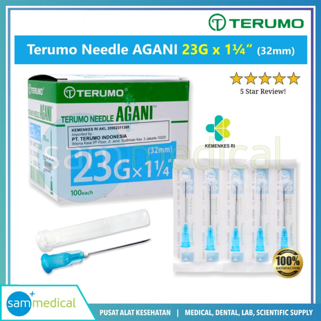 Jual Terumo Needle AGANI 23G x 1.25 Inch ( 32mm) - PER 10 PCS / Jarum ...