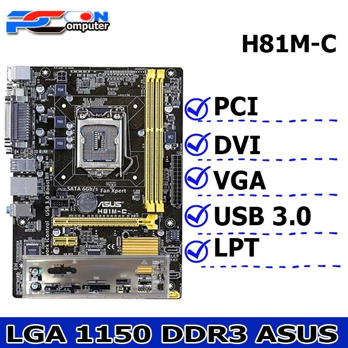 Jual Mobo Mainboard Motherboard H81 Intel Socket LGA 1150 ONBOARD DDR3 ...