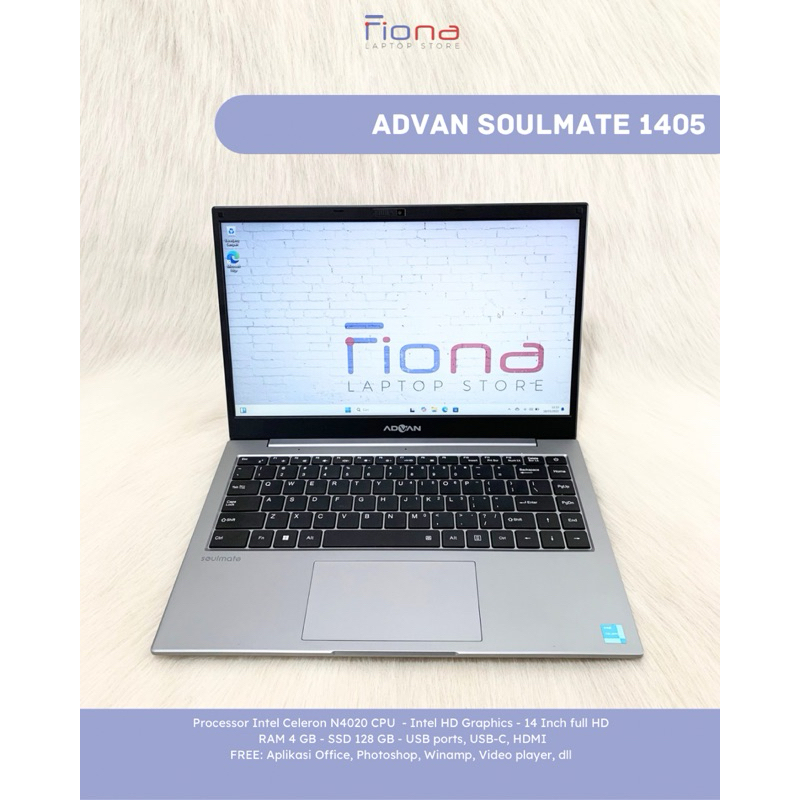 Jual Laptop Advan Soulmate 1405 Intel Celeron N4 Ram 4Gb Ssd 128Gb ...