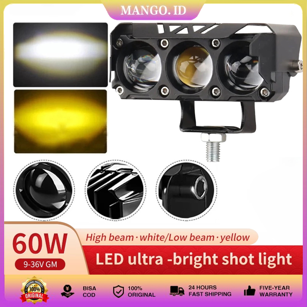 Jual Lampu Tembak LED Laser/Lampu Sorot Laser Q9 3 Mata 2 Warna/HI LOW ...