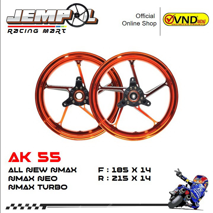 Jual VND Velg Tipe AK 55 Model Enkei X1R Taka 160x185 * 14 - All New Nmax/ Nmax Turbo/ Nmax Neo ...