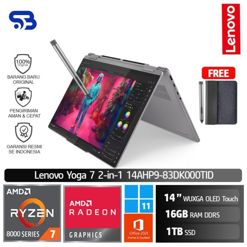 Jual Lenovo Yoga 7 2-in-1 14AHP9-83DK000TID /Ryzen 7-8840HS/16GB/1TB ...