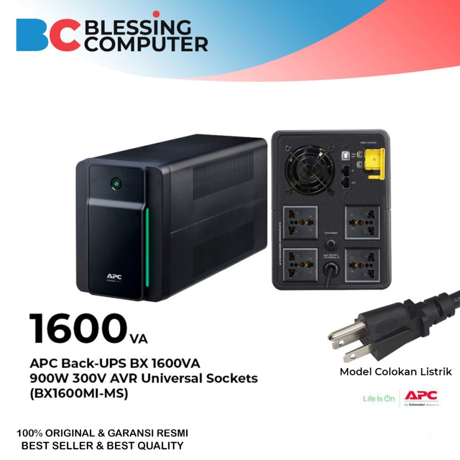 Jual UPS APC BX 1600VA 900W 300V AVR Universal Sockets (BX1600MI-MS ...