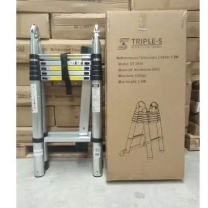 Jual Tangga Susun Tangga Lipat Teleskopik Triple-S 5Meter | Shopee ...