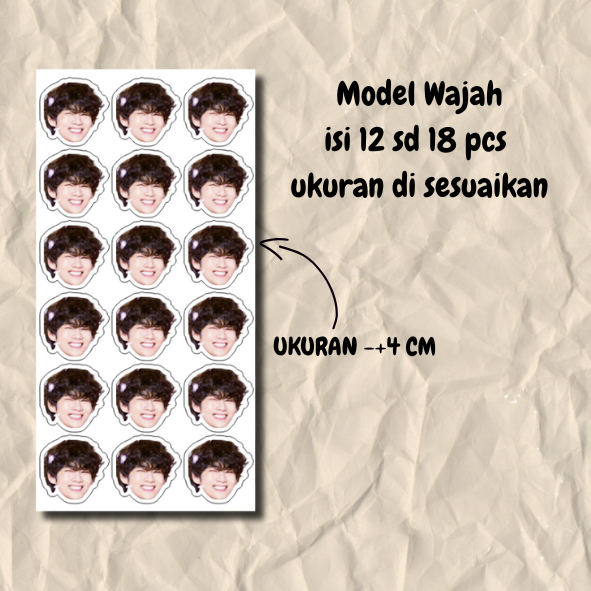 Jual [ISI 18 PCS] Stiker Muka Custom | Stiker Foto Wajah | Mini Stiker ...