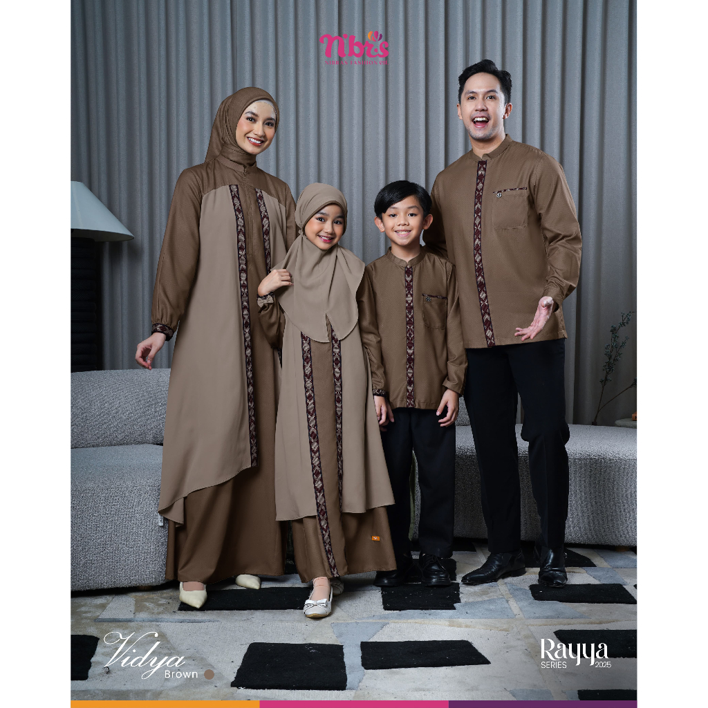 Jual Vidya Brown Sarimbit Keluarga Raya Series Nibras 2025 Terbaru Best ...