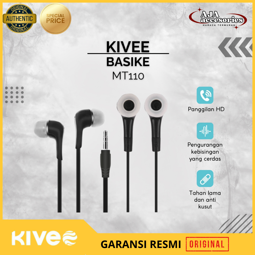 Jual KIVEE BASIKE MT110 Headset Kabel Original | Shopee Indonesia