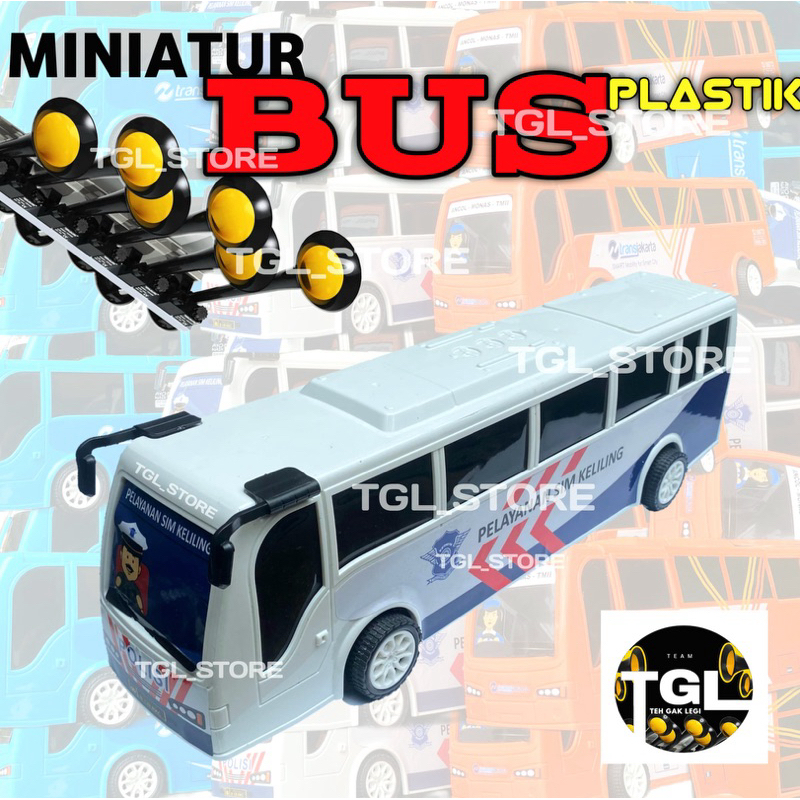 Jual Miniatur bus plastik siap modif basuri warna putih | Shopee Indonesia