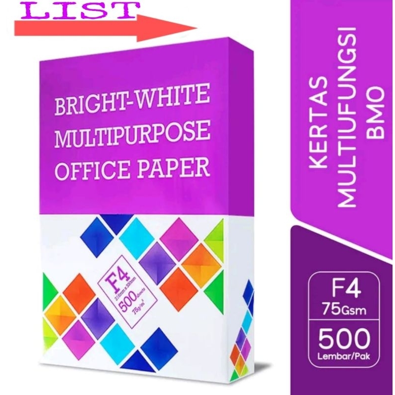 Jual kertas HVS A4 75GSM 500 LEMBAR BMO 52>103 kertas hvs | Shopee ...