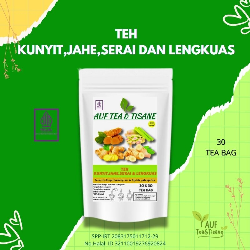 Jual Teh Kunyit,Jahe,Serai Dan Lengkuas "Teh Rimpang''Isi 30 Tea Bag ...