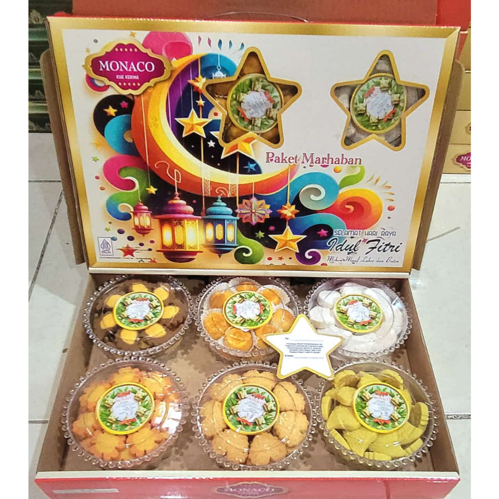 Jual Apazada - Kue Kering Lebaran Monaco Marhaban Halal / Hampers Kue ...