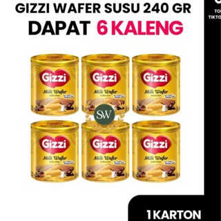 Jual 1 KARTON GIZZI MILK WAFER SELECTION 240gr ISI 6 KALENG Cookies ...