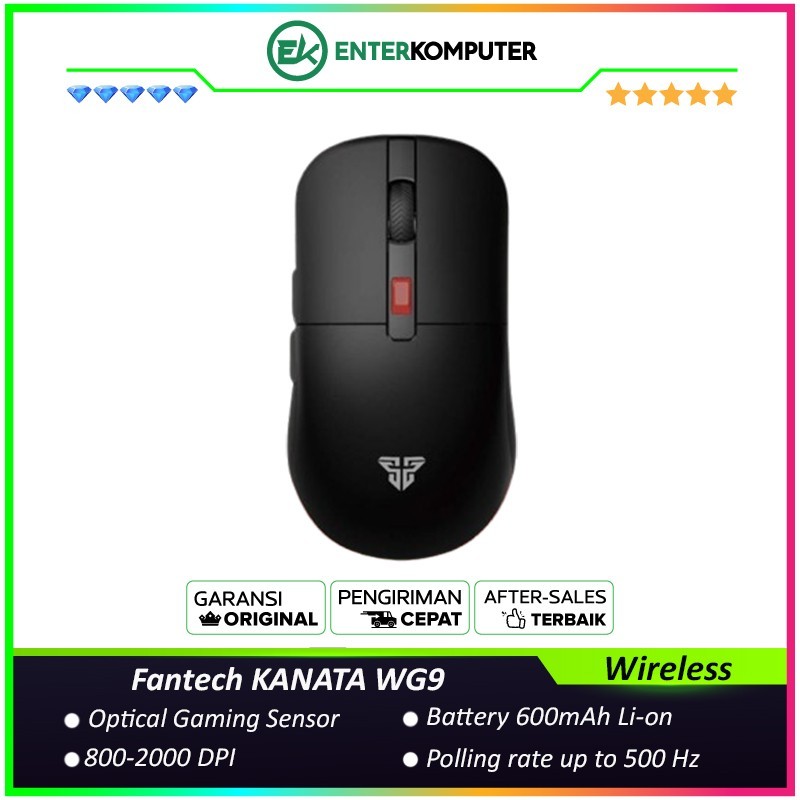 Jual Fantech KANATA WG9 Rechargeable Wireless Gaming Mouse - Black ...
