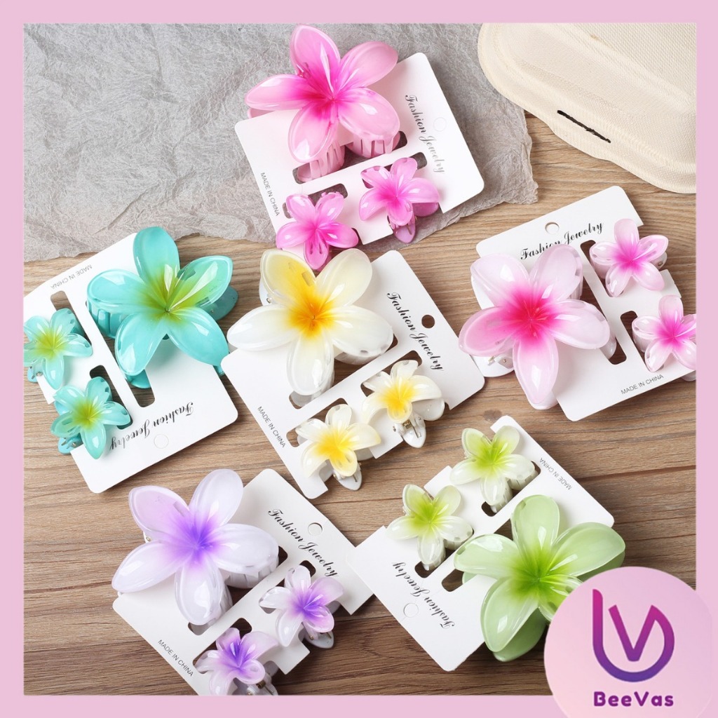 Jual BV.ID JP1924 Set Jepit Rambut Model Bunga Kamboja Akrilik 3 In 1Aksesoris Jepitan Gaya ...