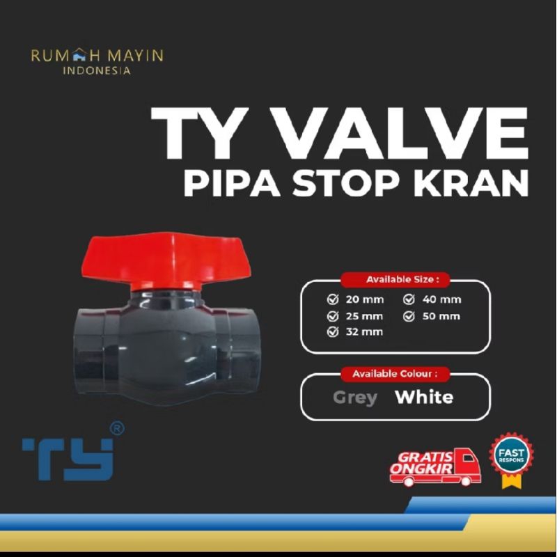 Jual TY VALVE PIPA STOP KRAN PUTIH | Shopee Indonesia