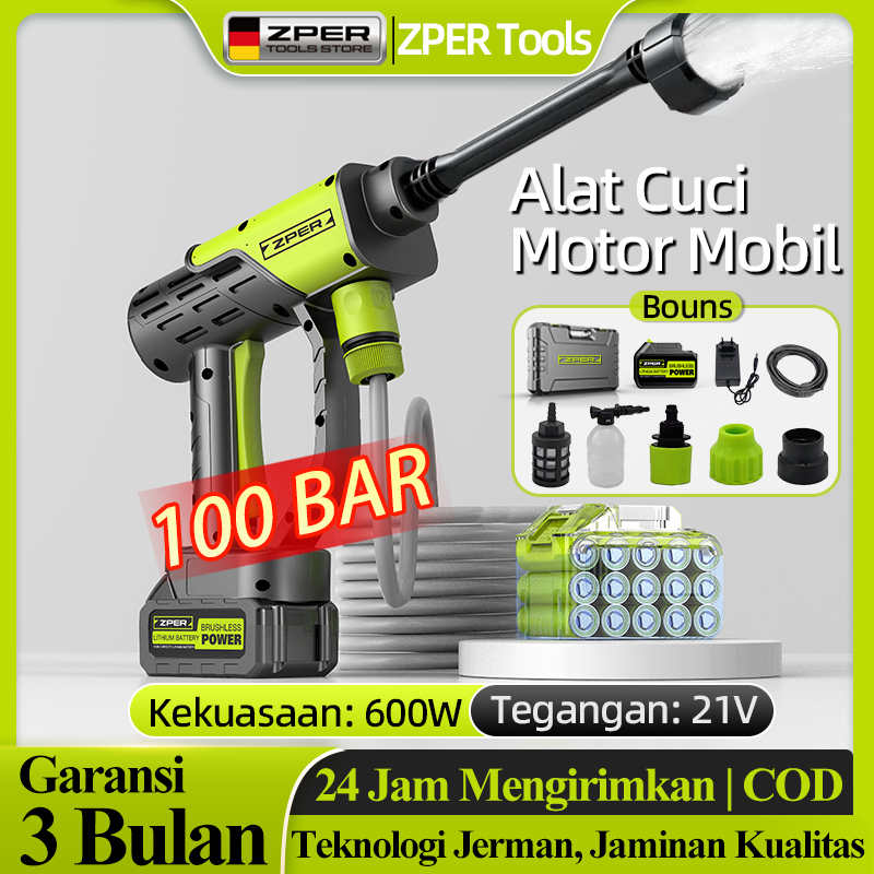 Jual ZPER Alat Cuci Mobil Pistol Air Tekanan Tinggi Alat Portable Nirkabel Untuk Nyuci Mesin ...