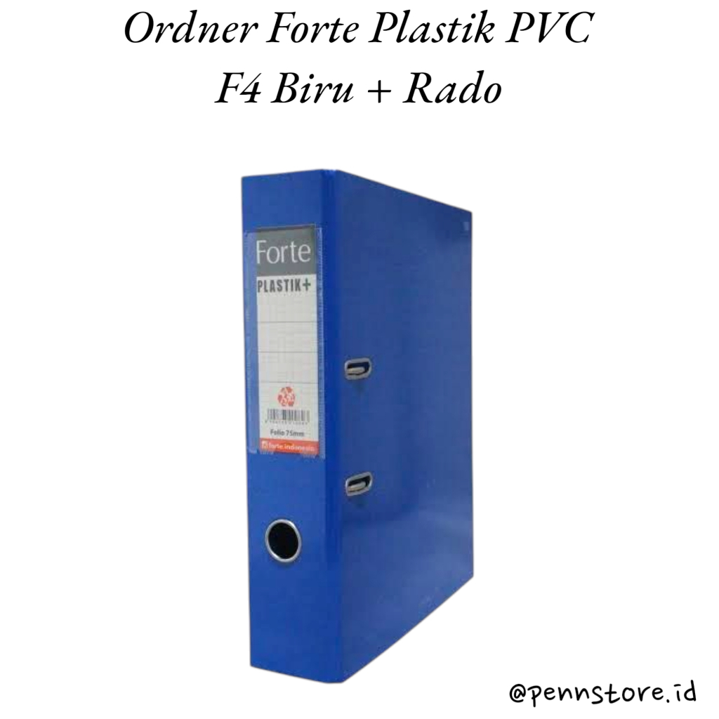Jual (Pcs) Ordner Forte Plastik PVC F4 Biru +Rado - Map File Ordner ...