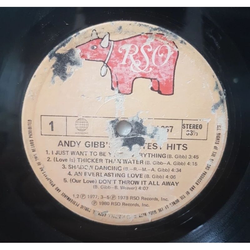 Jual Vinyl Piringan Hitam 12 inch Andy Gibb's Greatest Hits | Shopee ...