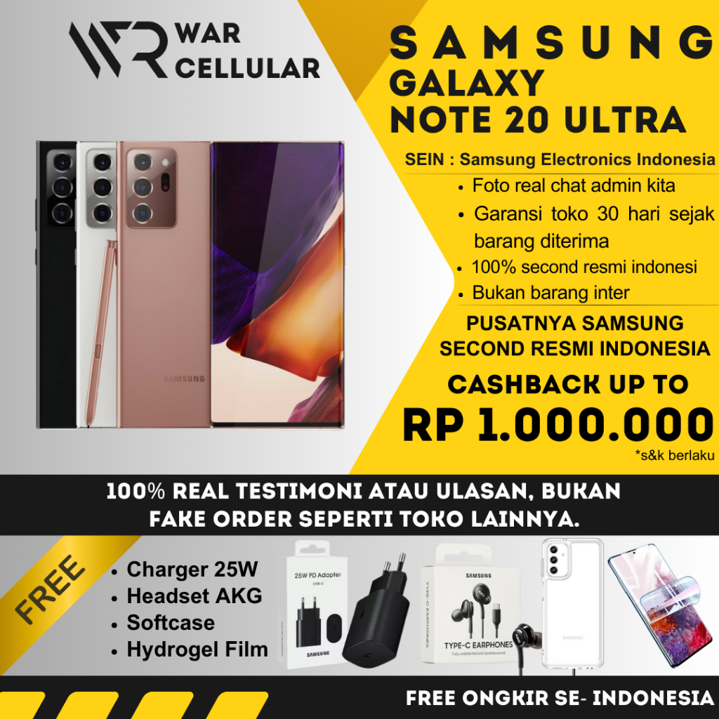 Jual SAMSUNG GALAXY NOTE 20 ULTRA 5G 12/512GB 12/256GB 8/512GB 8/256GB SECOND SEIN | Shopee ...
