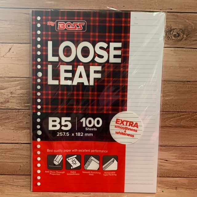 Jual Loose Leaf Big Boss B5 26 Holes - bergaris isi 100 Lembar | Shopee Indonesia